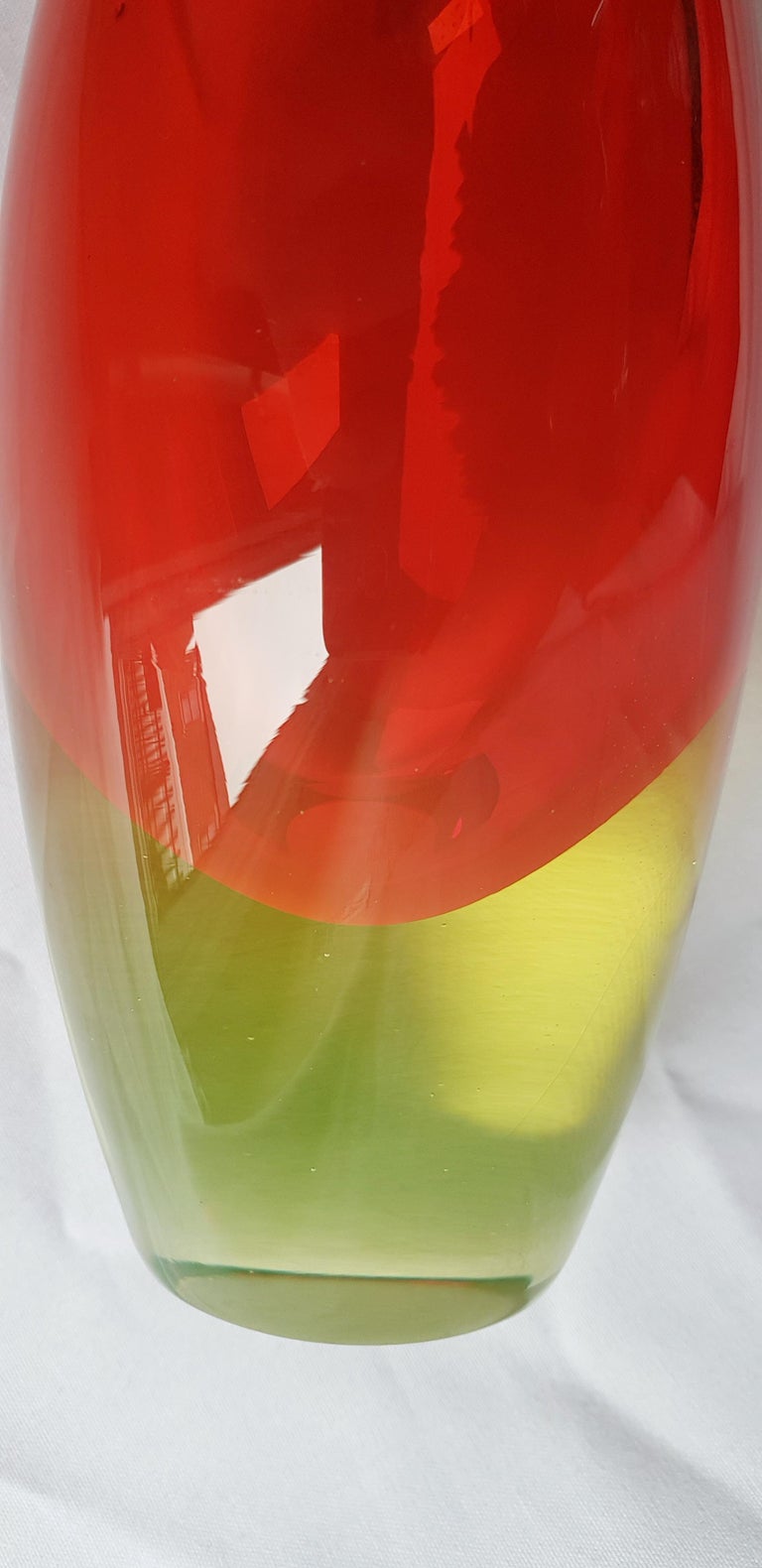 Antonio da Ros for Cenedese Murano Glass Uranium Somerso Vase For Sale ...