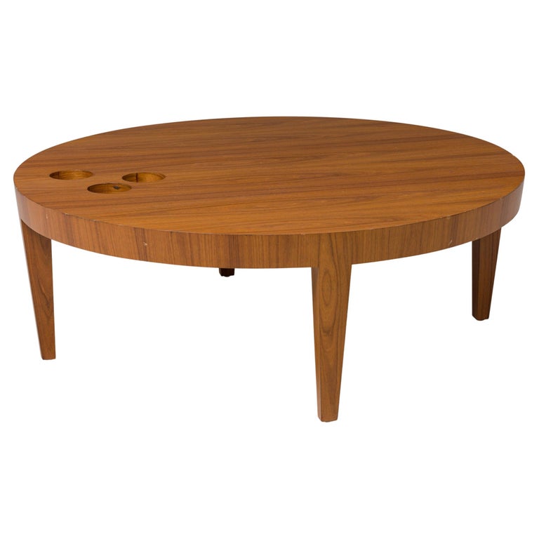 Antonio Fortuna American Walnut Circular Coffee Table w/ Round Cutouts ...