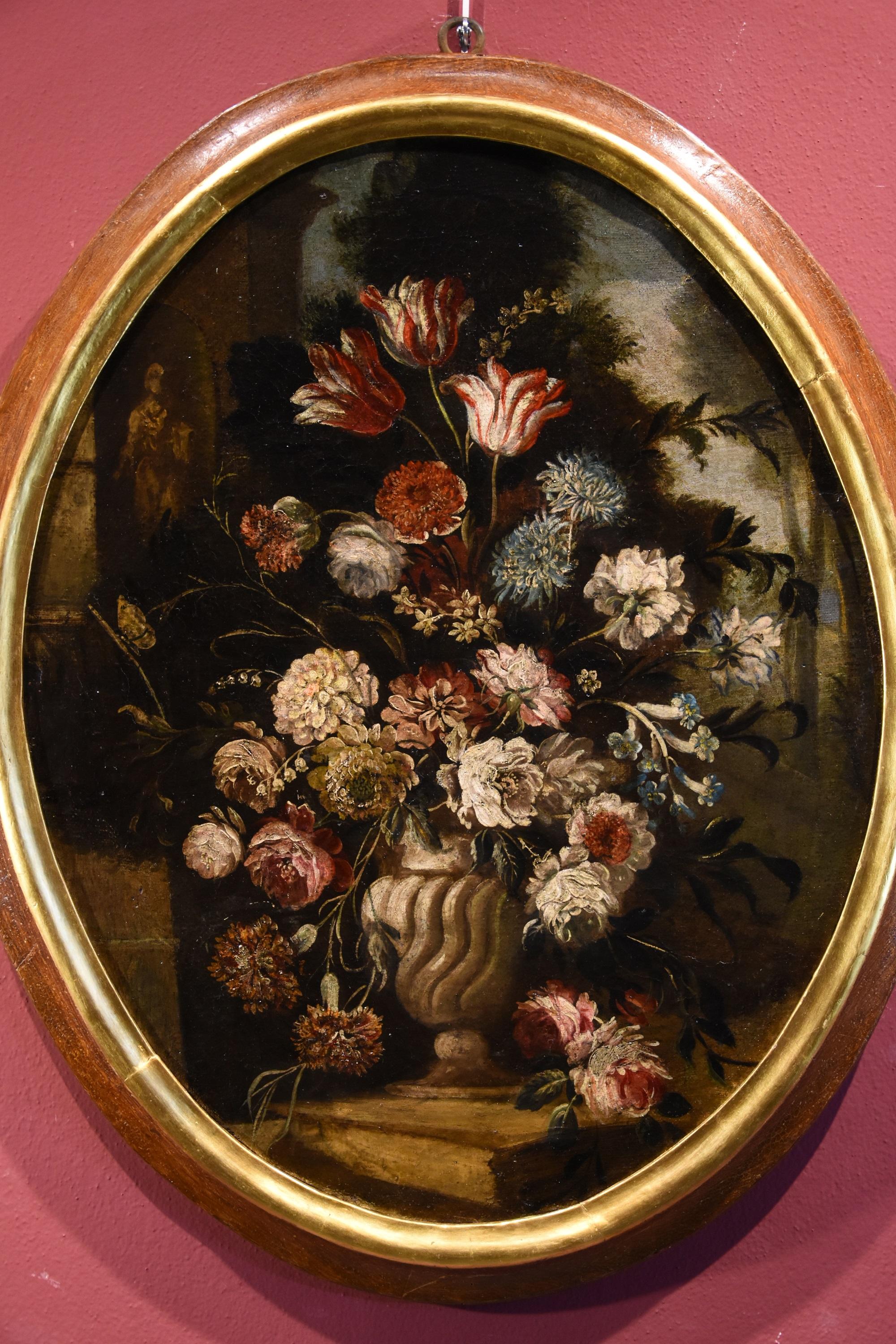 Still Life Flowers Gianlisi Paint Oil on canvas 18th Century Old master ...