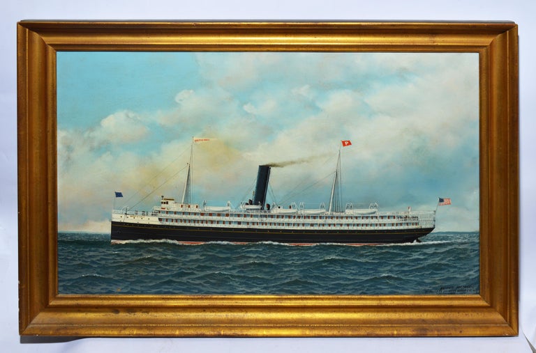 Antonio Jacobsen - Antique Nautical Seascape Oil Painting, "Horatio ...