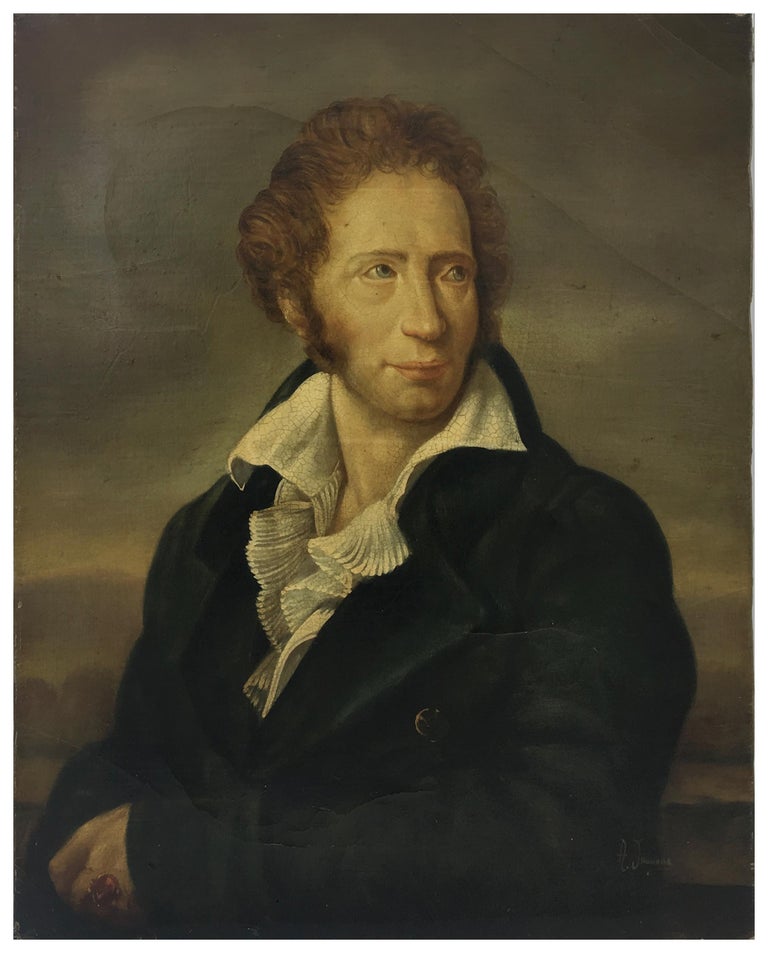 ANTONIO JANNONE - PORTRAIT OF UGO FOSCOLO - Antonio Jannone - Italian Oil On Canvas Painting For ...