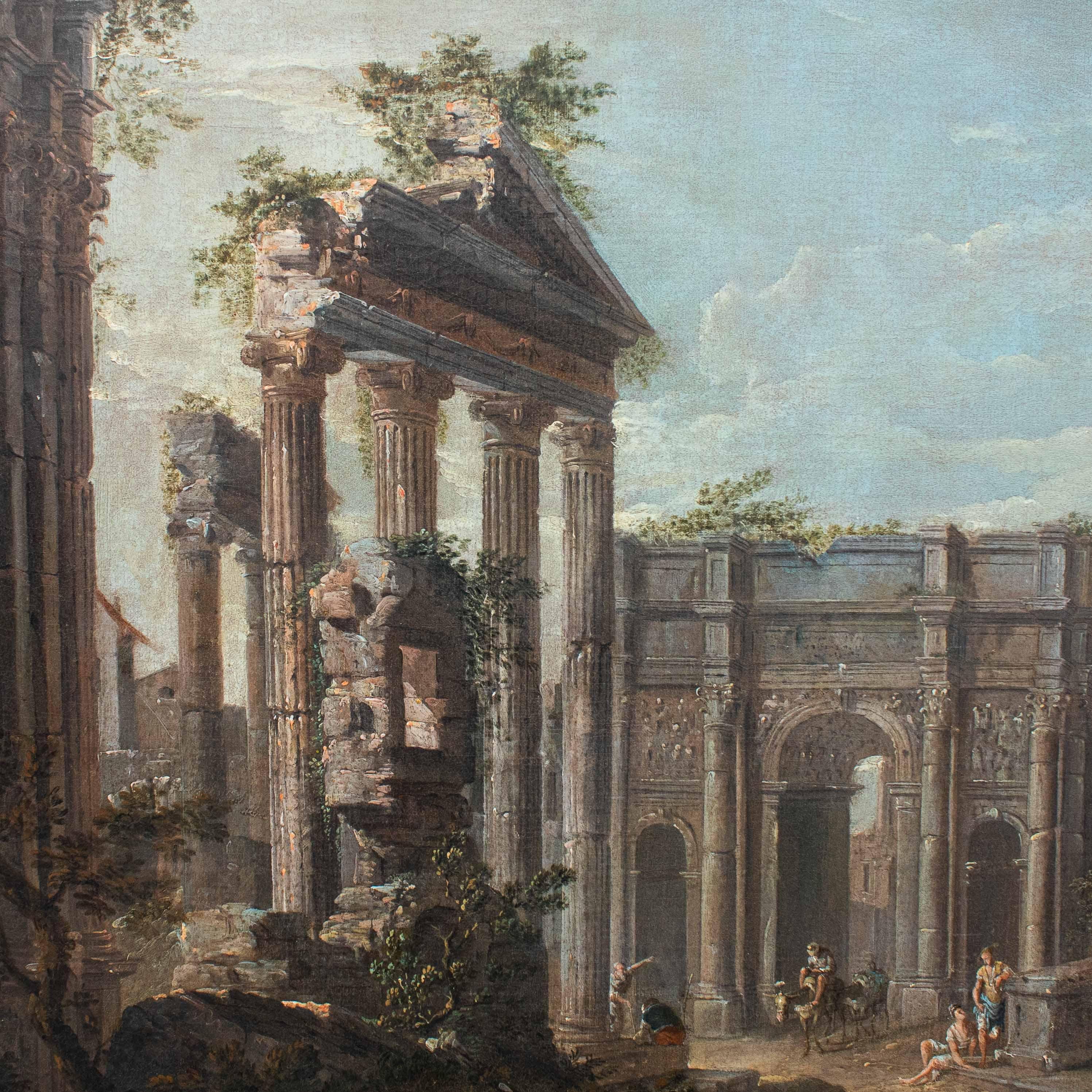 Antonio Joli 'Ca 1700-1777' Architectural Capriccio Painting Oil on ...