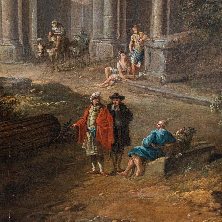 Antonio Joli 'Ca 1700-1777' Architectural Capriccio Painting Oil on ...