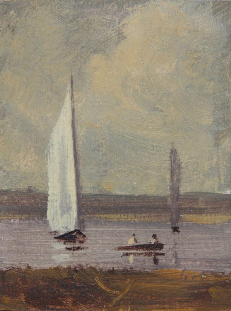 Antonio Leto - Sailboats. Cardboard, oil. 8x6.2 cm For Sale at 1stDibs