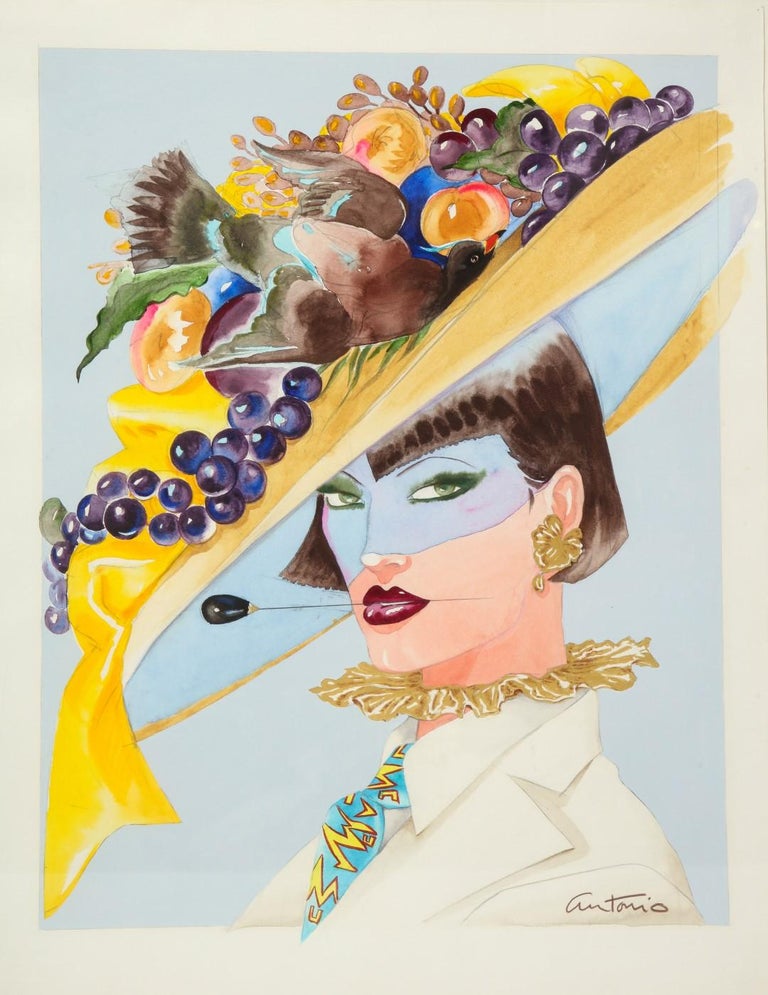 Original Antonio Lopez Fashion Illustration for Italian Vogue at 1stDibs