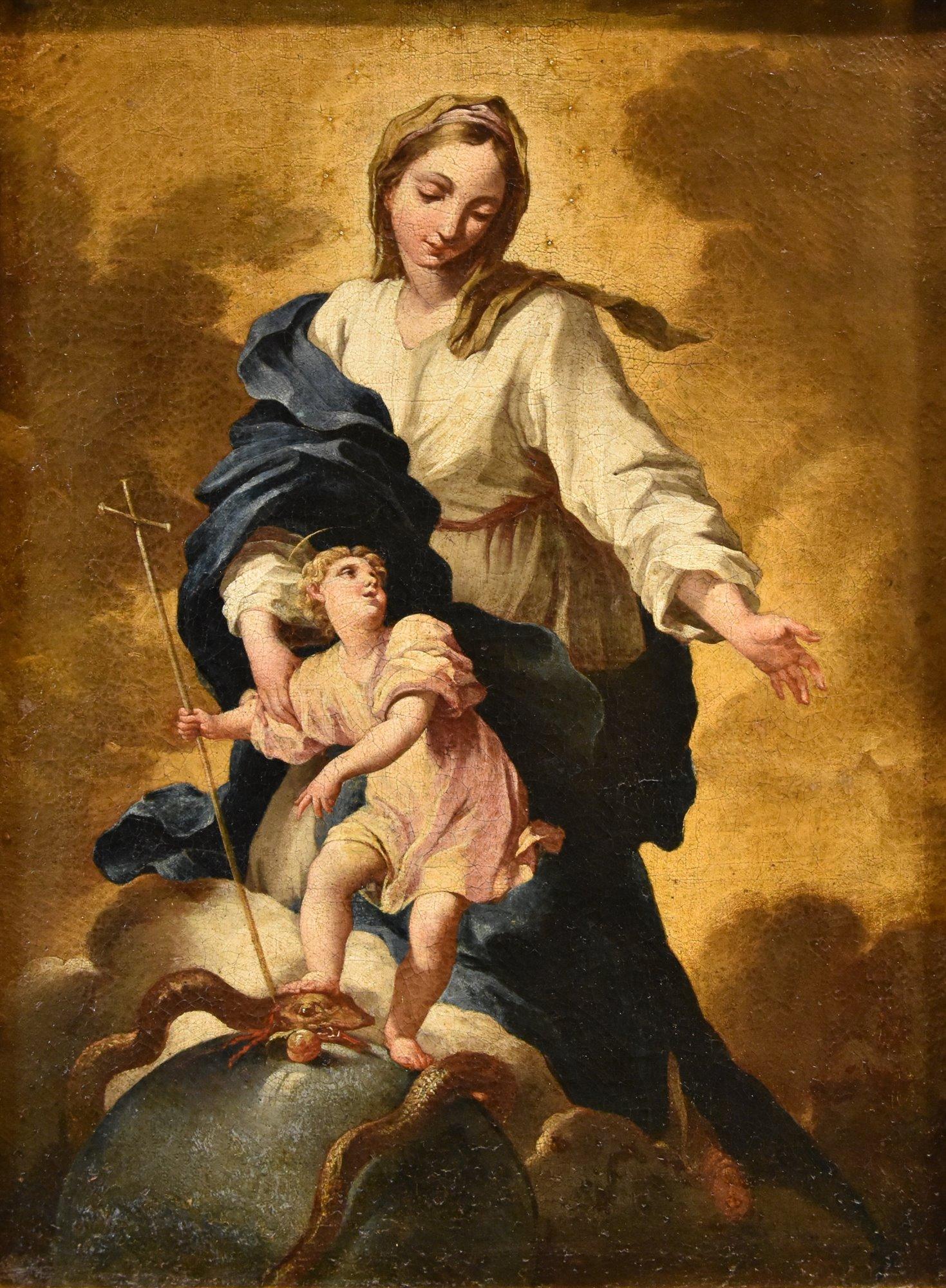 Virgen Inmaculada Madonna Piola Siglo XVII Pintura Óleo sobre lienzo ...