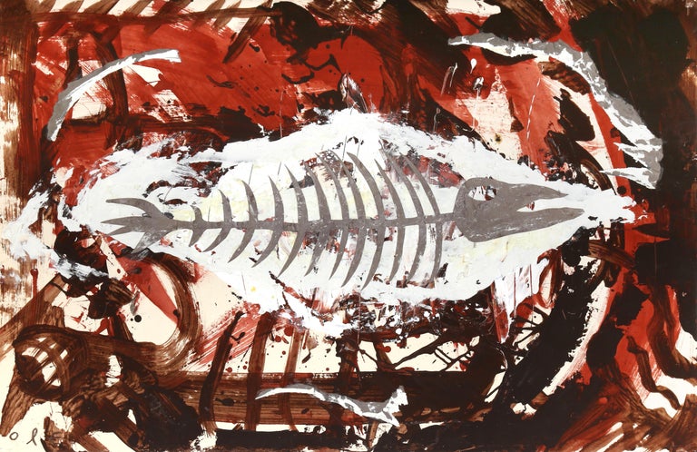 Antonio Ole - South II, Abstract Fish Painting by Antonio Ole For Sale ...
