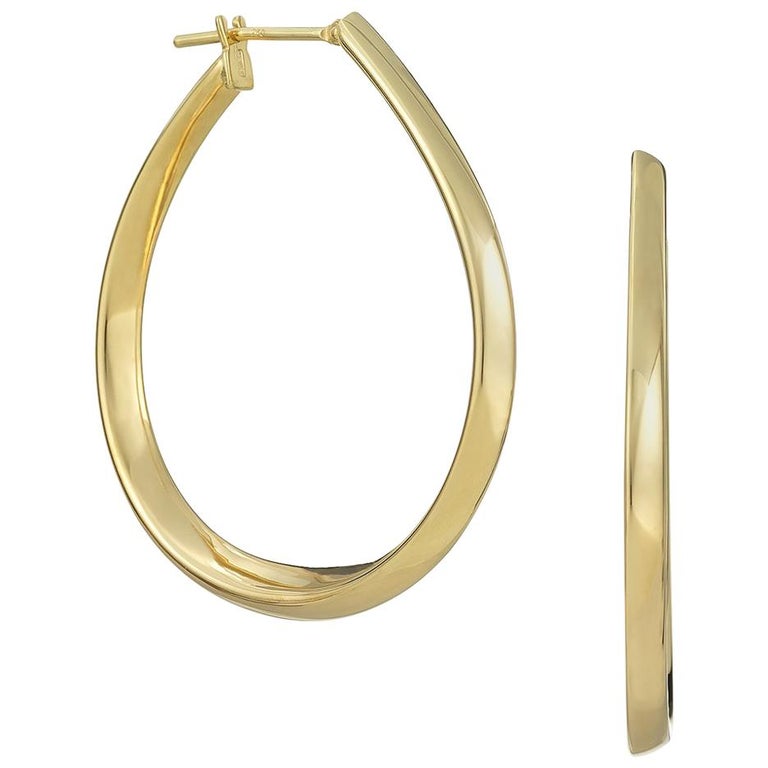Antonio Papini Ridged Hoop Earrings at 1stDibs