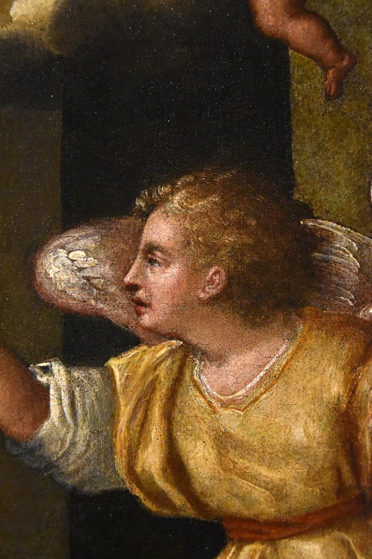 Annunciation Paroli Paint Oil on canvas Old master 18th Century ...