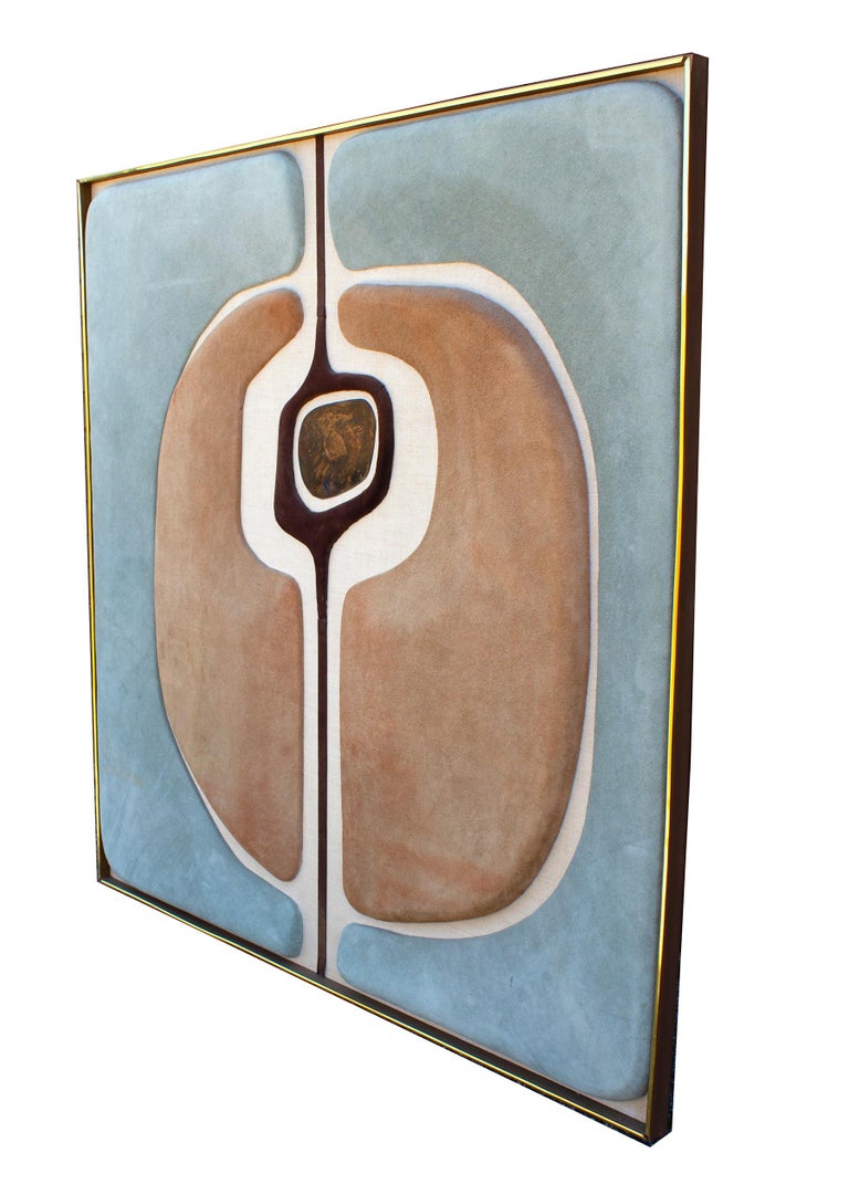 Antonio Roca Textile Composition in Suede Linen and Patinated Bronze ...