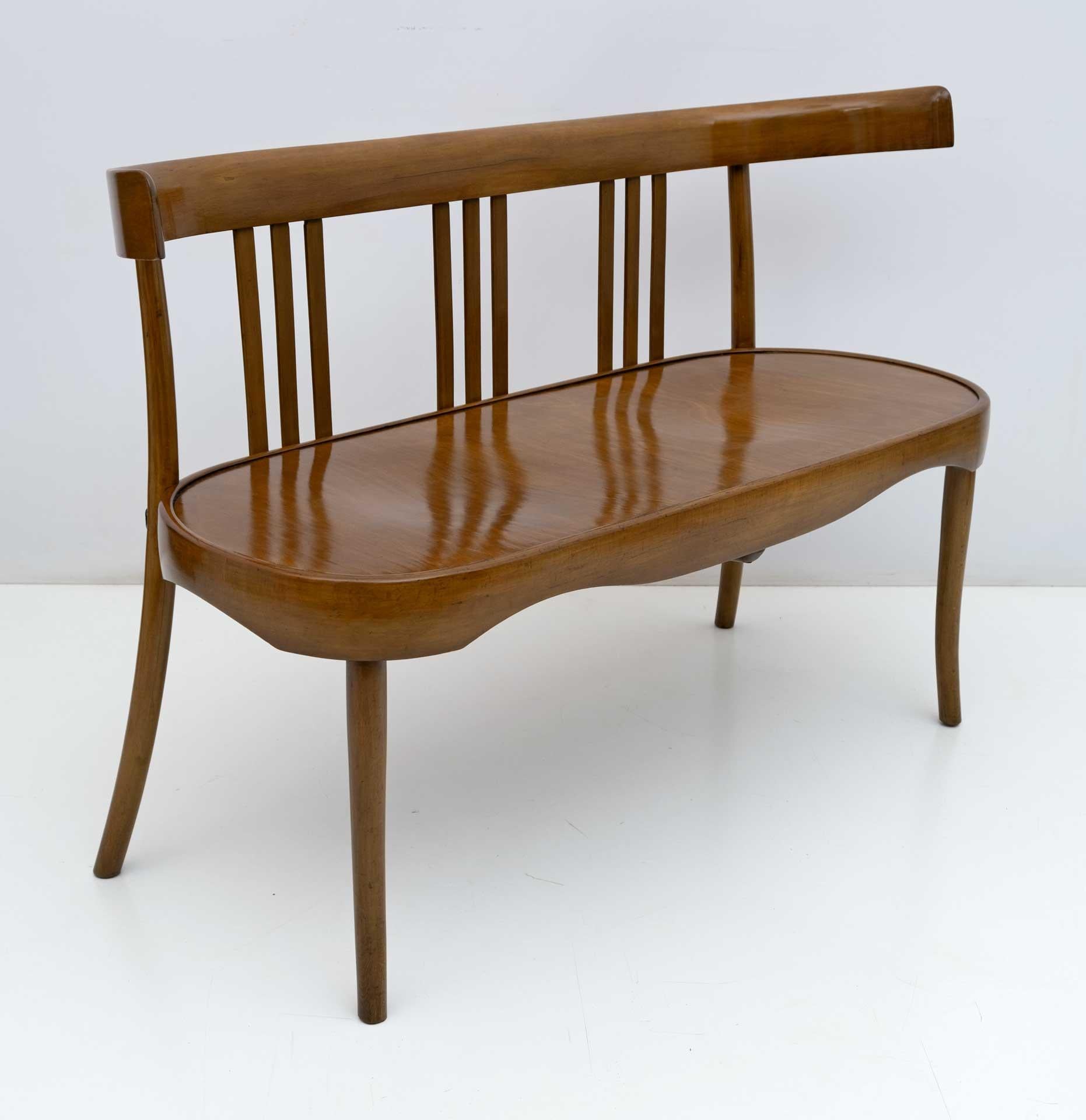 Antonio Volpe Italian Curved Wood Loveseat Bench, 1940s at 1stDibs ...