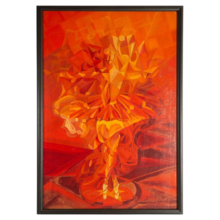 Antonius Raemaekers 1959 Signed "Ballerina" Cubist Oil on Canvas ...