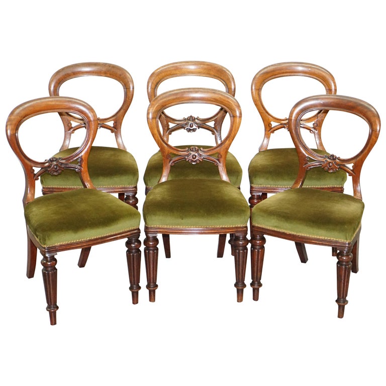 Antque Suite of circa 1860 Victorian Balloon Medallion Back Dining ...