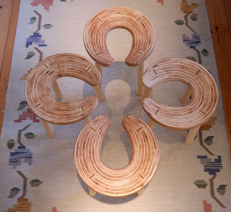 Antti Nurmesniemi, Set of Four Sauna Stools, Designed for the Palace ...