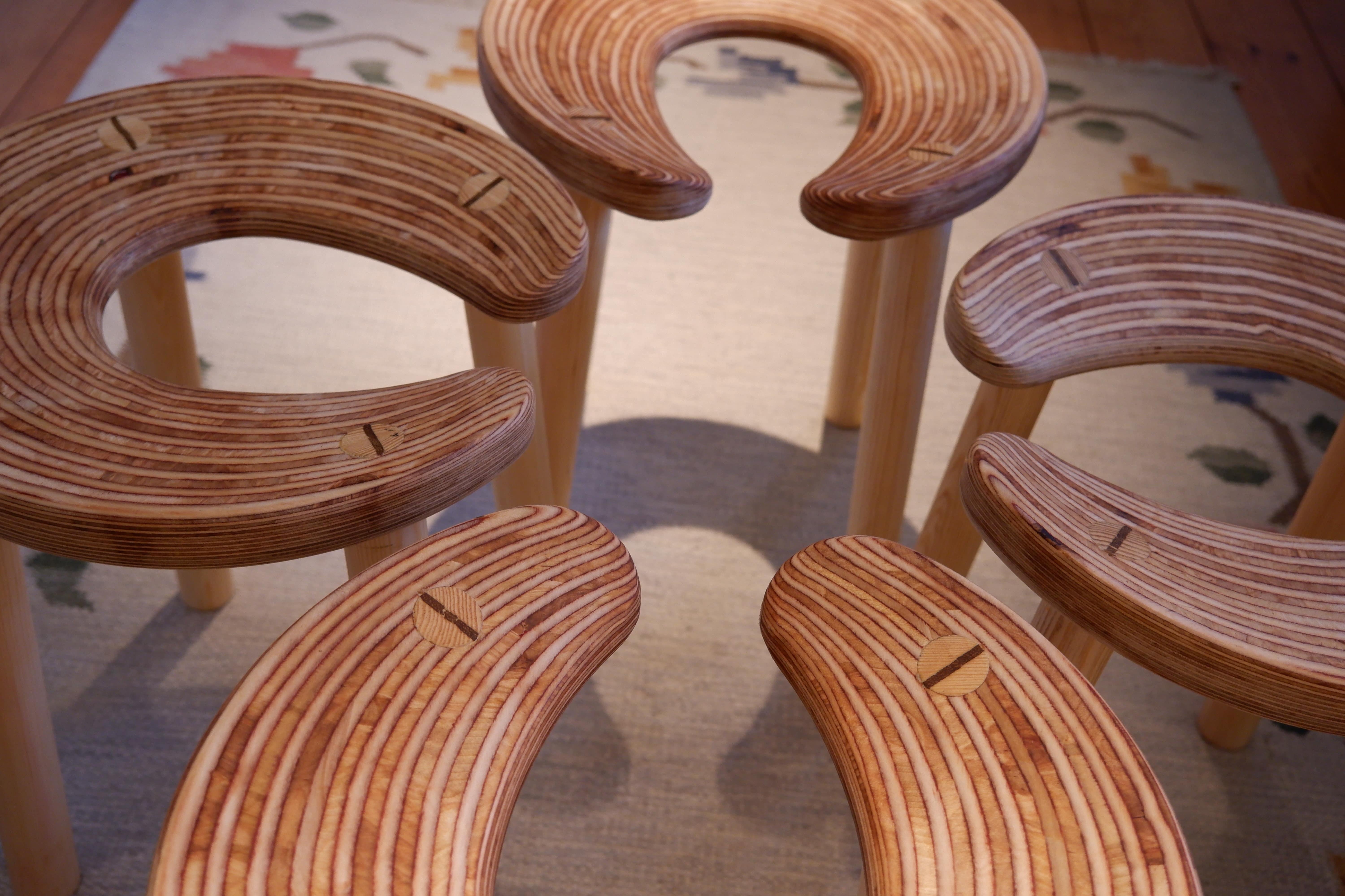 Antti Nurmesniemi, Set of Four Sauna Stools, Designed for the Palace ...