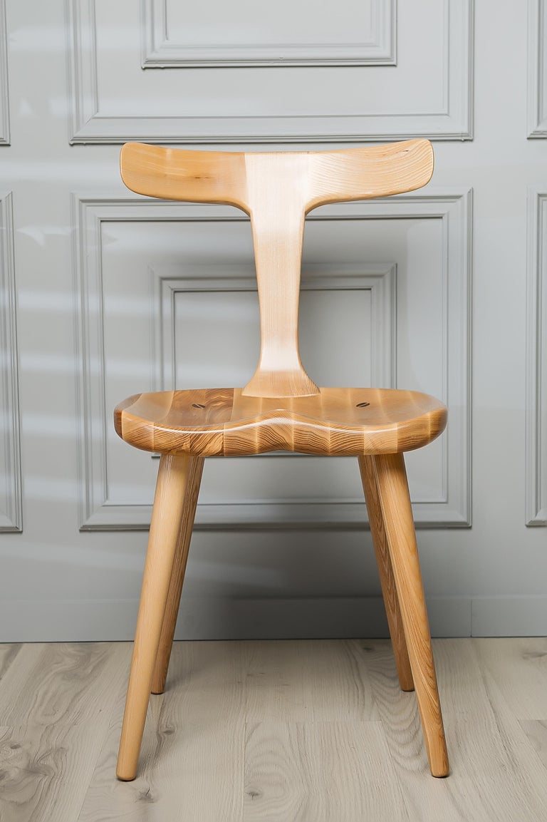 Anvil Natural Beige Solid Wood Dining Chairs For Sale at 1stDibs