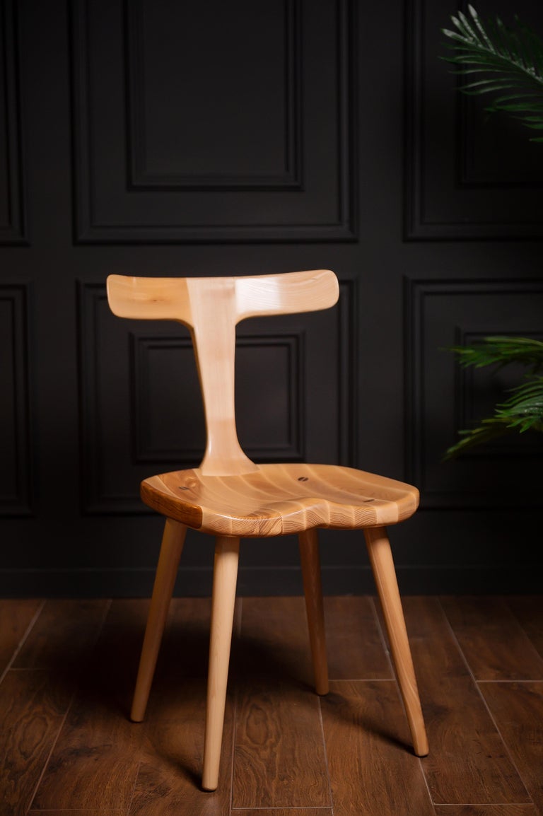 Anvil Natural Beige Solid Wood Dining Chairs For Sale at 1stDibs