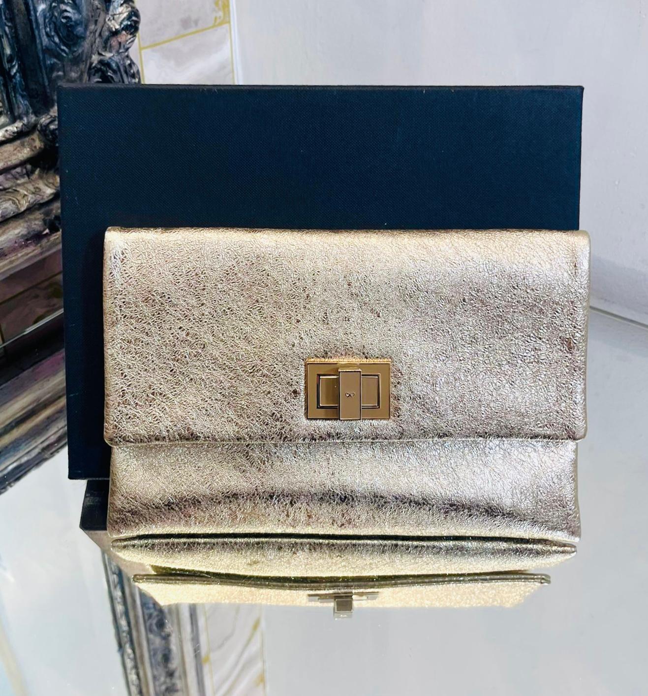 Anya Hindmarch Metallic Leather Clutch Bag For Sale at 1stDibs