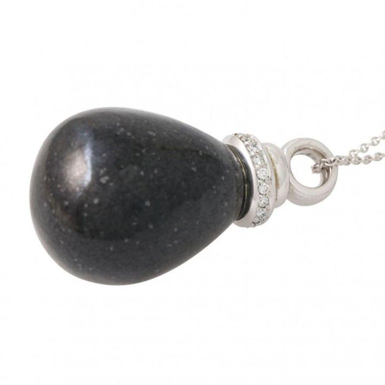 A.Odenwald Pendant with Black Granite and Brilliant-Cut Diamonds ...