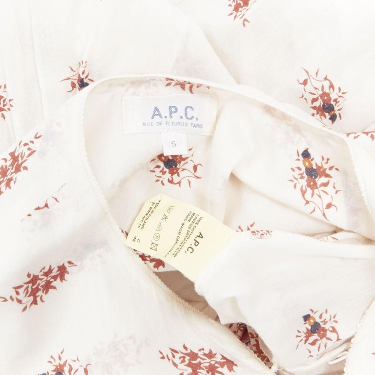 APC vintage paisley cotton print pleated bohemian casual top S For Sale ...