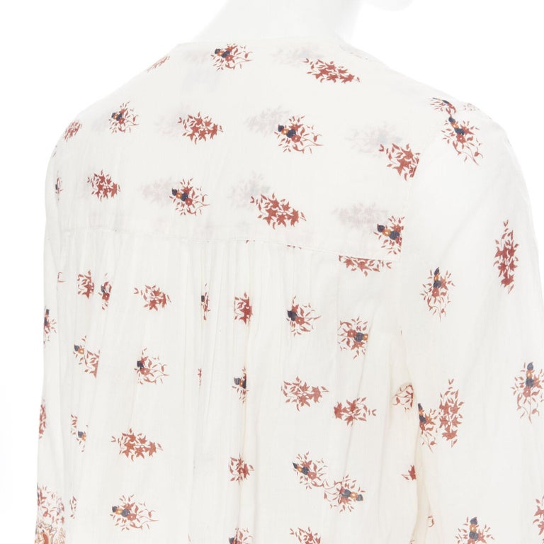 APC vintage paisley cotton print pleated bohemian casual top S For Sale ...