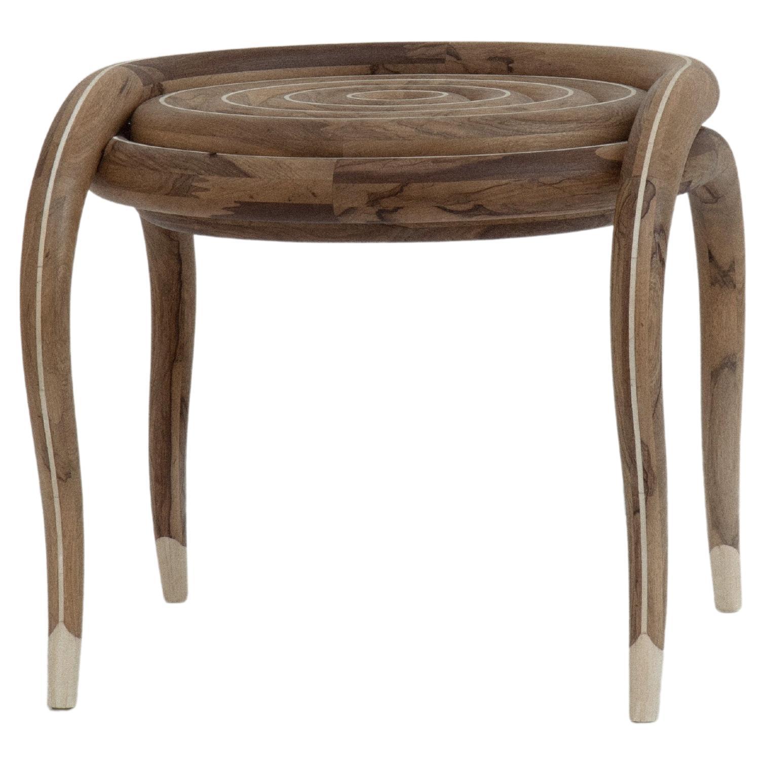 Indian Bone Inlay Black and White Striped Side Table at 1stDibs