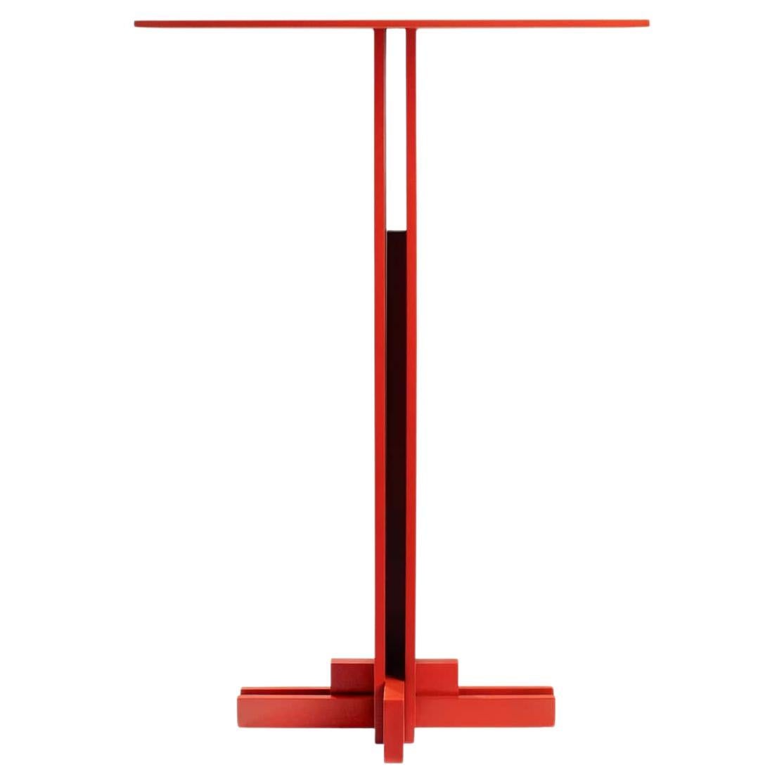 Apex Side Table, Handmade Metal, Modern Look in Red For Sale at 1stDibs