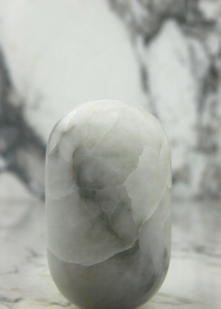 APL Apple Sculpture of Alabaster and Brass For Sale at 1stDibs