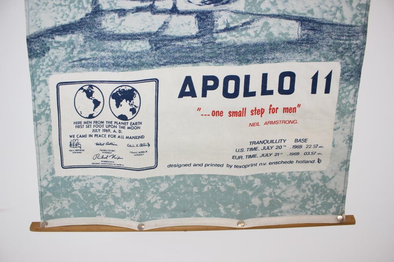 Apollo 11 Fitst on the Moon Texoprint Cloth Fabric Neil Armstrong NASA ...