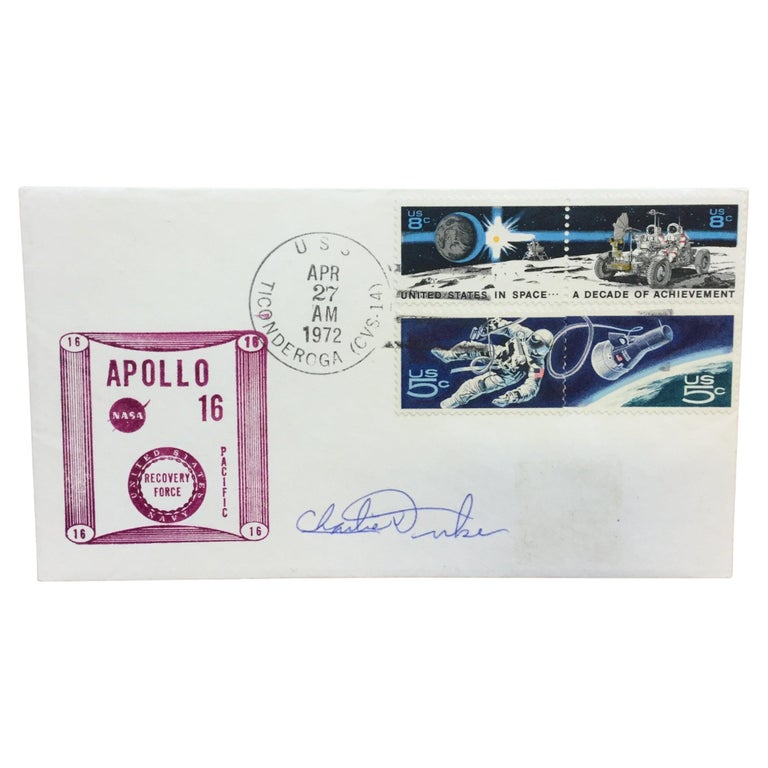 Apollo 16 Charlie Duke Signed Recovery Postal Cover For Sale at 1stDibs