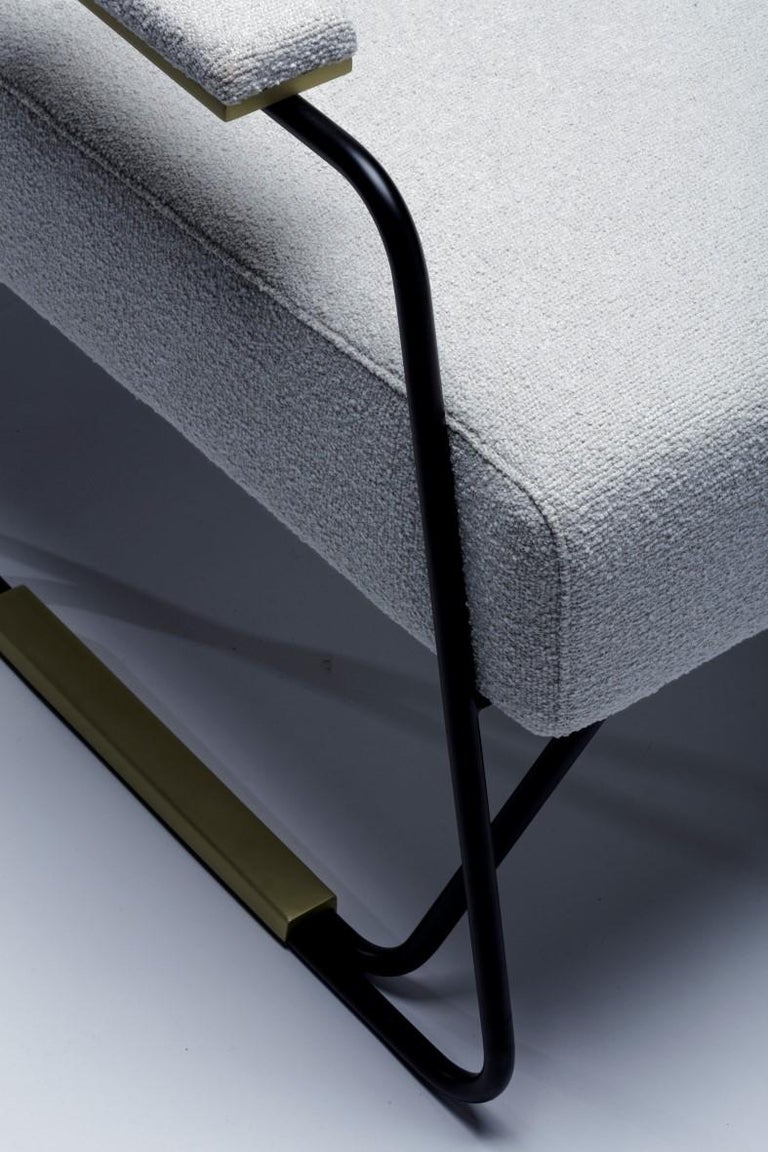 Apollo Armchair Black Iron with Brushed Brass Details For Sale at 1stDibs