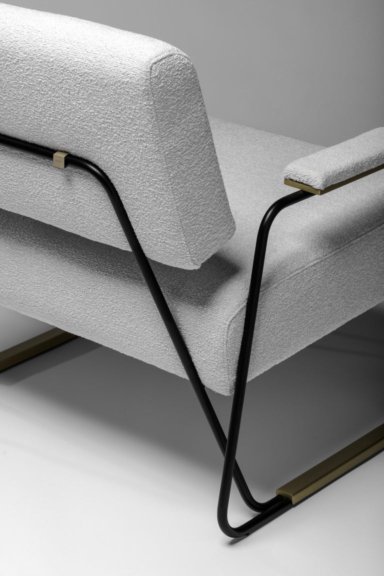 Apollo Armchair Black Iron with Brushed Brass Details For Sale at 1stDibs