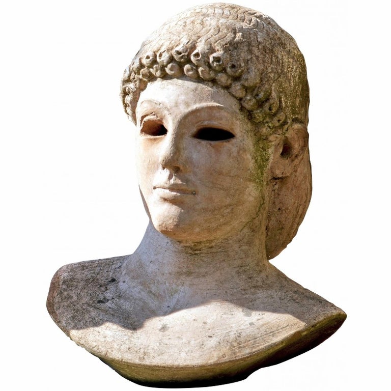 Apollo Di Piombino Del Louvre, Bust in Terracotta, Early 20th Century ...