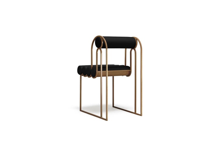 Apollo Dining Chair, Black and Bronze by Bohinc Studio Duplex Exclusive ...