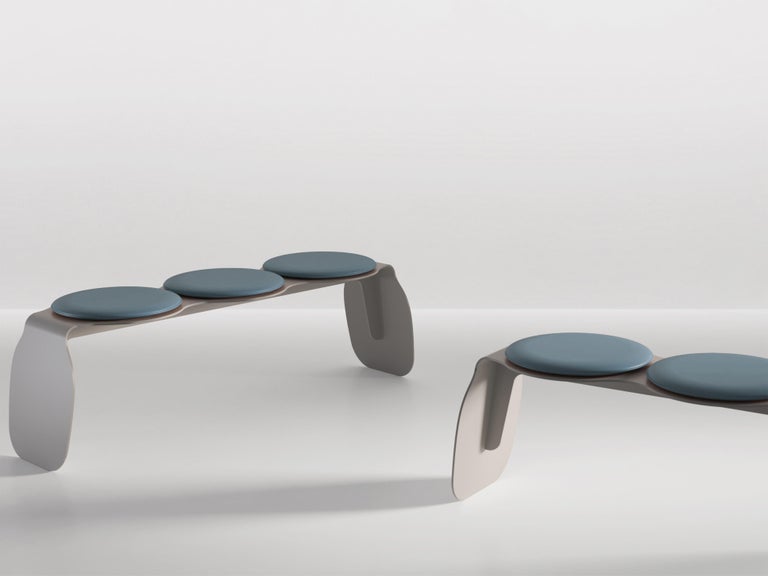 Apollo I Contemporary Bench in Metal and Fabric For Sale at 1stDibs