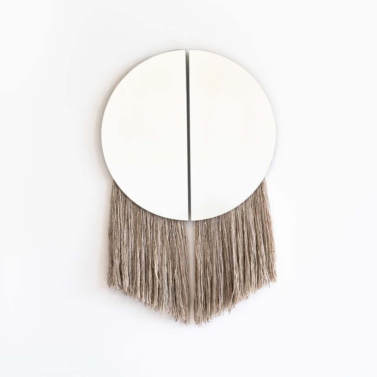 Apollo Mirror Clear and Natural Fiber For Sale at 1stDibs
