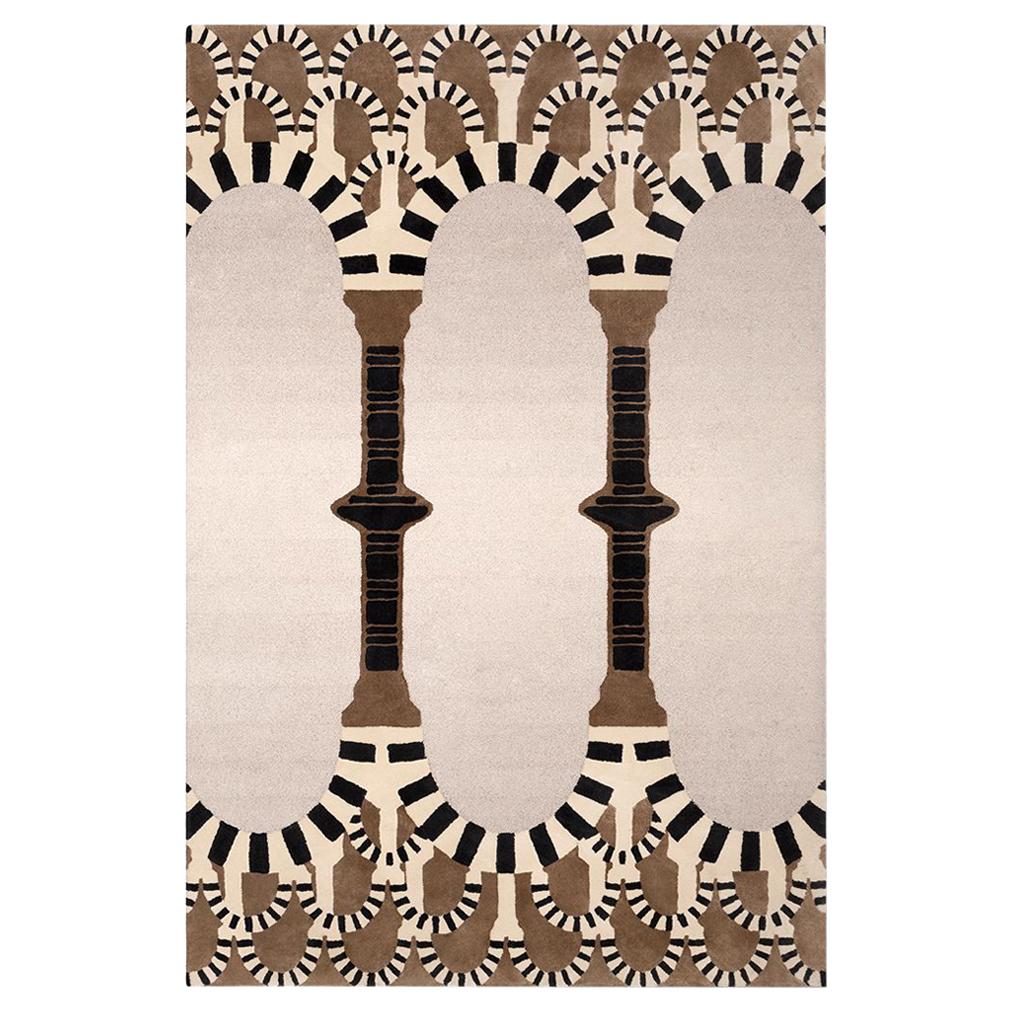 Pieces Maschi Geometric Grid Print Grey Neutral Hand Tufted Modern Rug ...