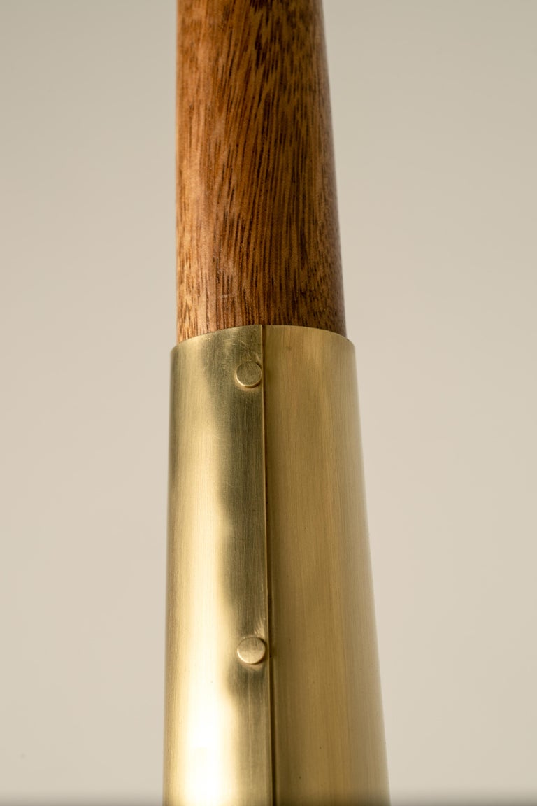 Apolo Floor Lamp w/Natural Matte Parota, Hand-Forged Brass, Made in MX ...