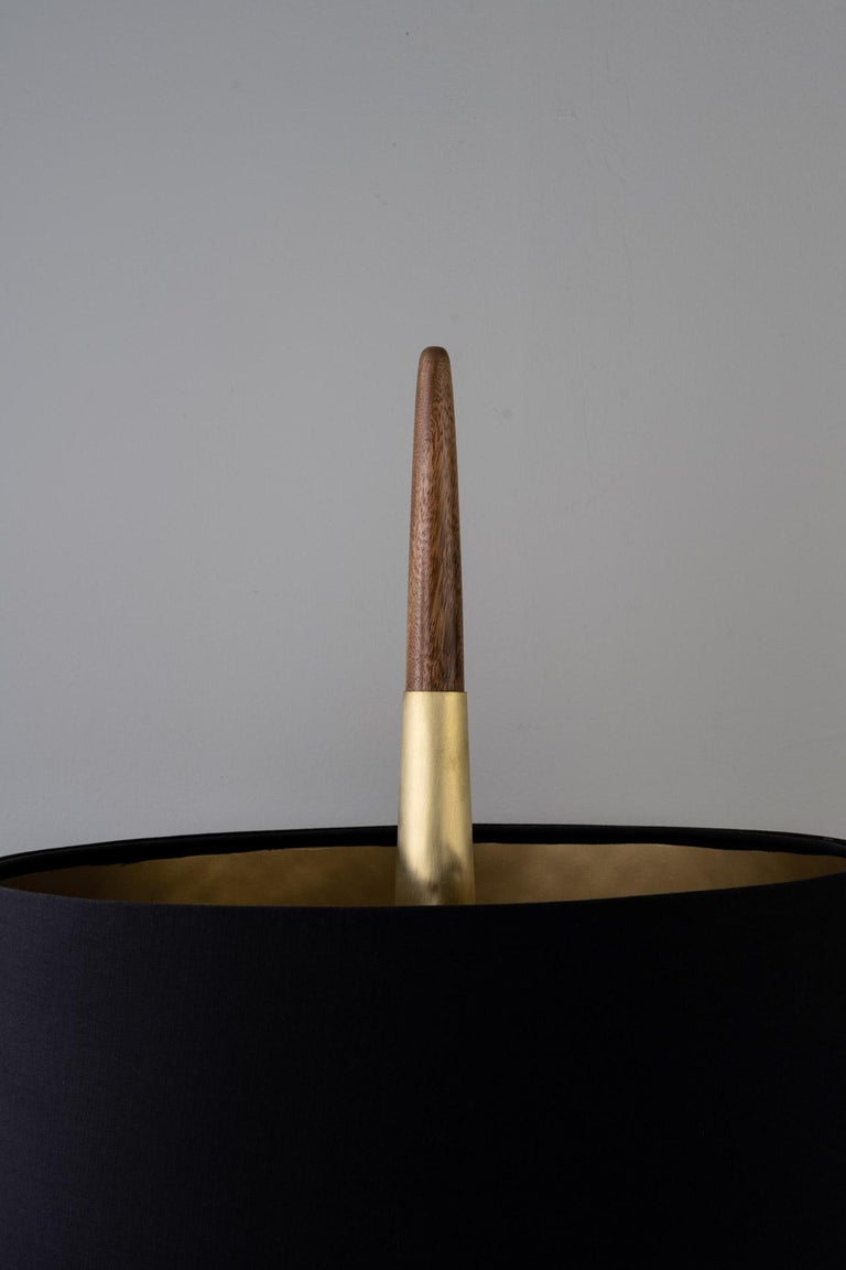 Apolo Floor Lamp w/Natural Matte Parota, Hand-Forged Brass, Made in MX ...