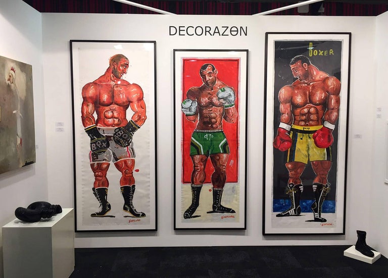 Apostolos Chantzaras - Kleomedes, Life Size Boxer Painting on Paper ...