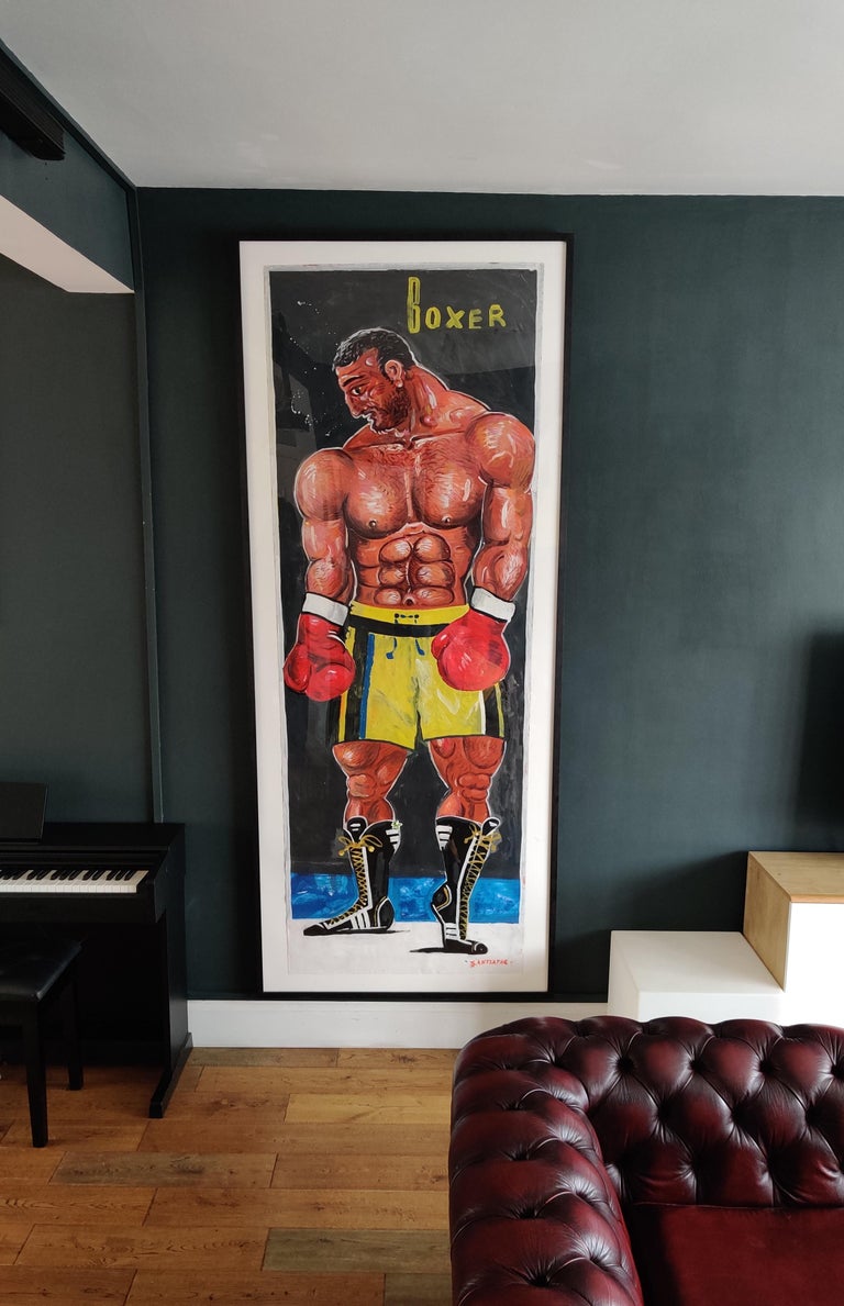 Apostolos Chantzaras - Kleomedes, Life Size Boxer Painting on Paper ...