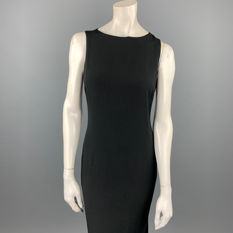 APOSTROPHE Size 6 Black Crepe Acetate / Viscose Column Cocktail Dress ...
