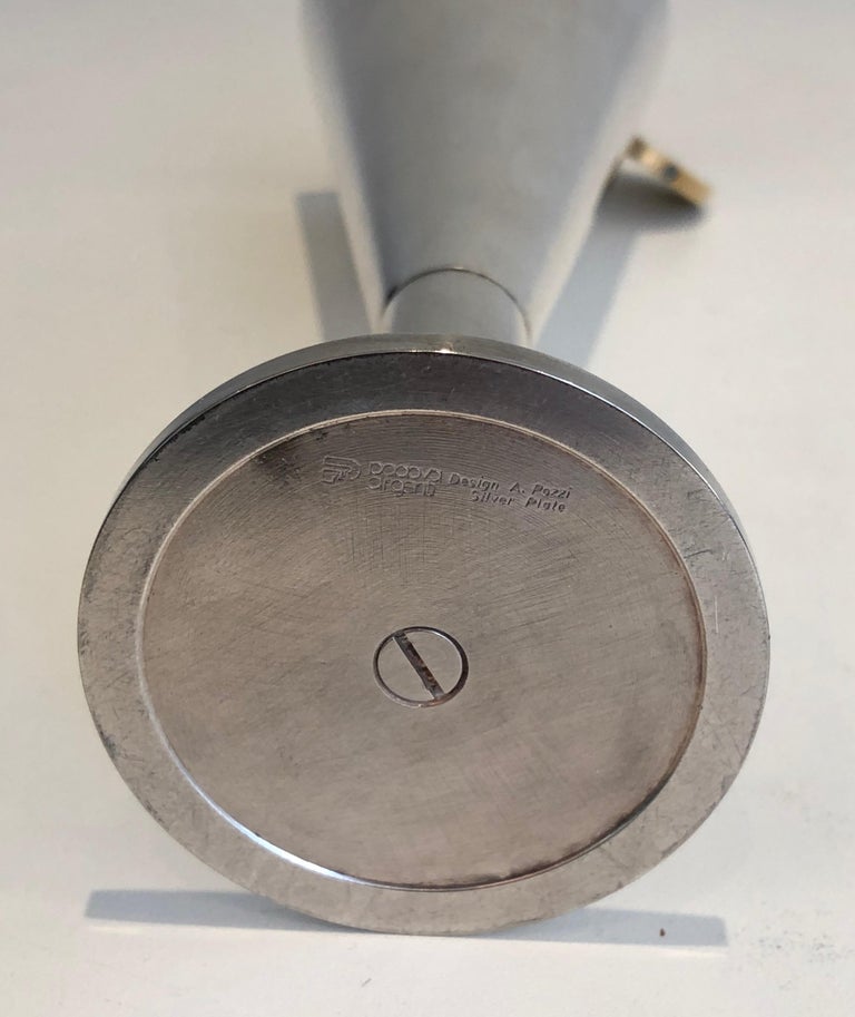 A.Pozzi, Silver Plated and Brass Champagne Flute, Italy, Marked Padova A.Pozzi For Sale at 1stDibs