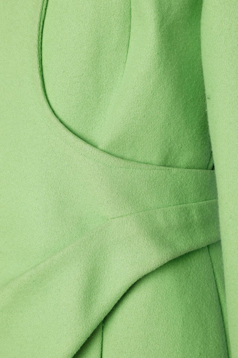 Apple green wool wrapped jacket with hood Thierry Mugler Activ For Sale ...