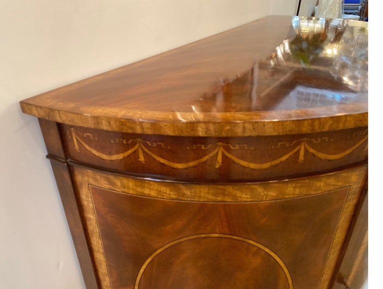 Hepplewhite Style Demilune Commode with Satinwood Inlay For Sale at 1stDibs