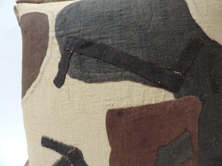 Applique Raffia Brown and Black Kuba Decorative Pillows Matisse Style ...