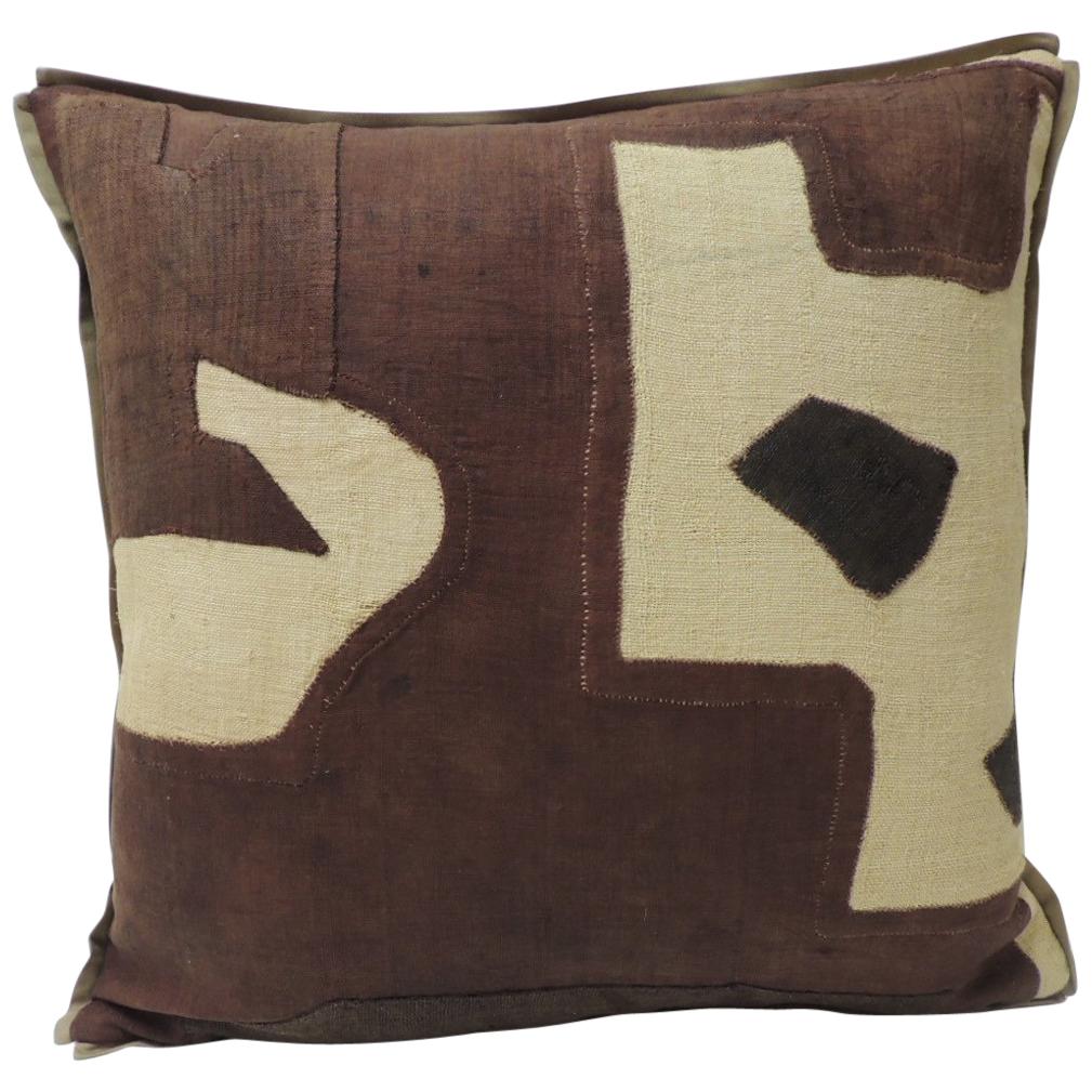 Applique Raffia Brown and Black Kuba Decorative Pillows Matisse Style ...