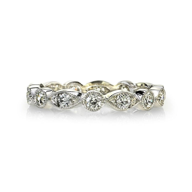 Customizable Handcrafted Elizabeth Old European Cut Diamond Eternity Band by Single Stone For ...