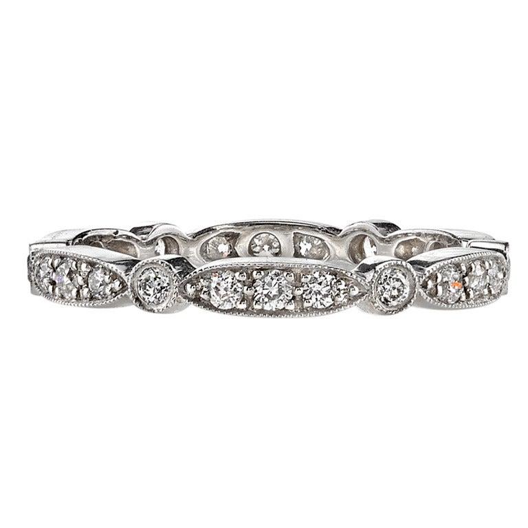 Customizable Handcrafted Sadie Old European Cut Diamond Eternity band by Single Stone For Sale ...
