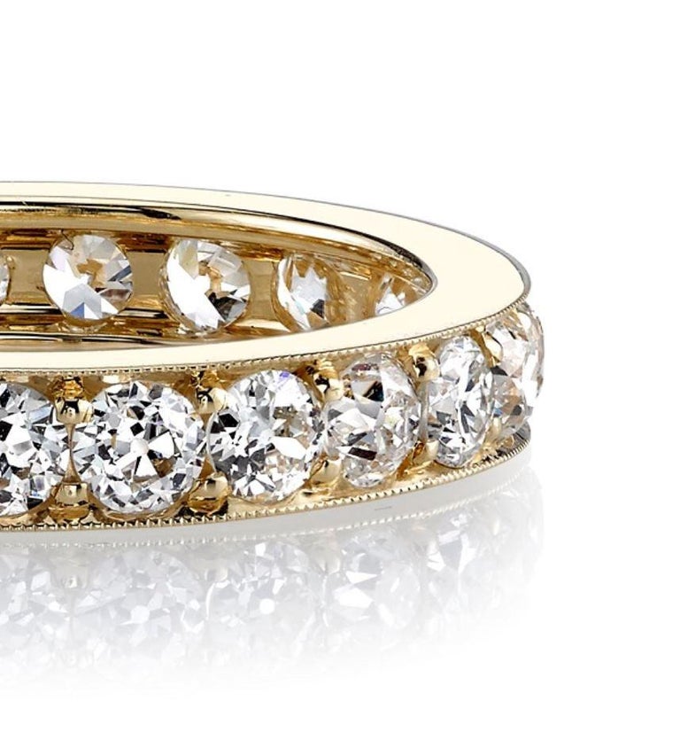 Customizable Handcrafted Carmela Old European Cut Diamond Eternity Band by Single Stone For Sale ...
